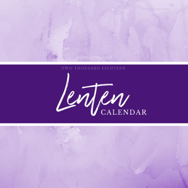 Lenten Calendar 2018