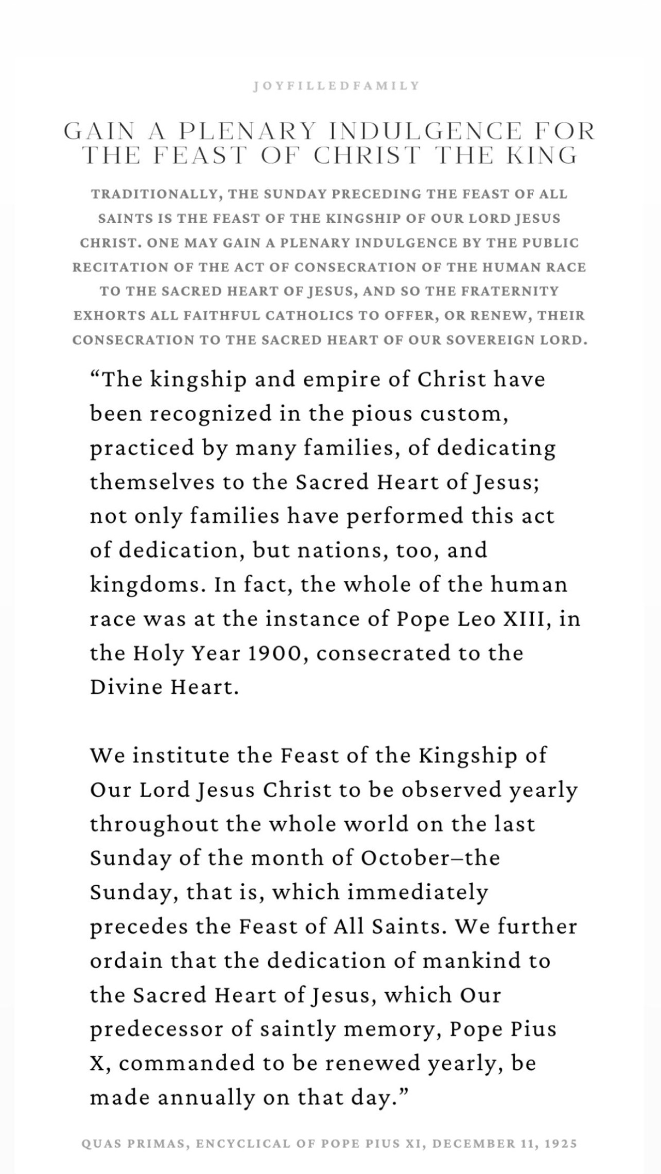 Kingship of Our Lord Jesus Christ